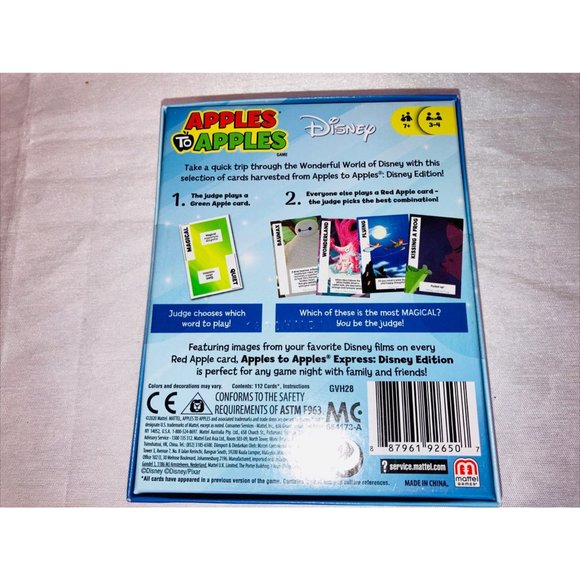 Mattel | Toys | Disney Apples To Apples Card Game Family Game For Kids ...